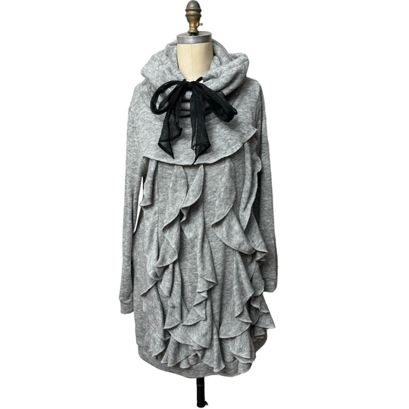 Ryu | Sweaters | Ryu Oversized Sweater Dress Ruffles Bow Medium | Poshmark